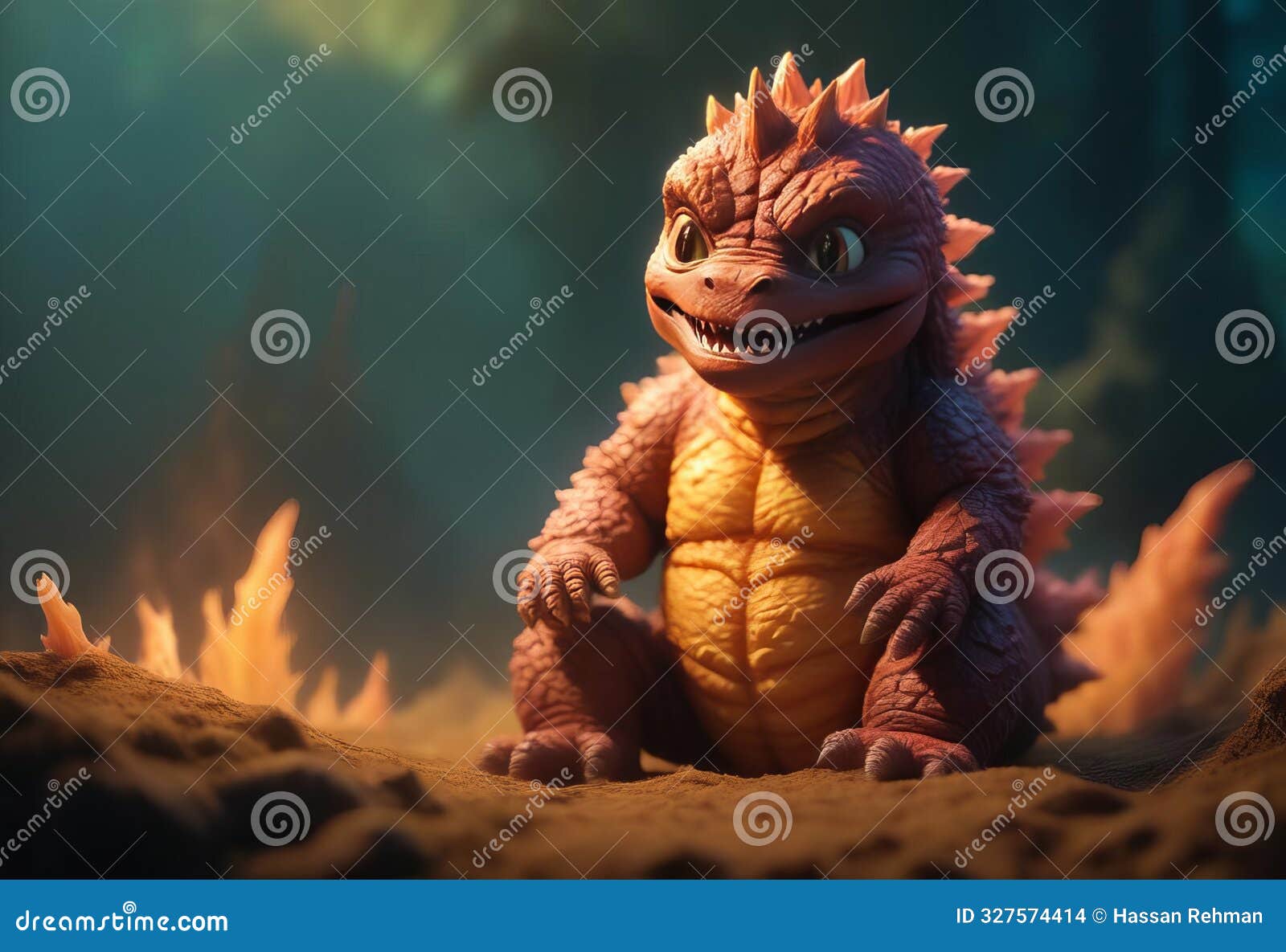 Baby Godzilla with Perfect White Balance Stock Illustration ...
