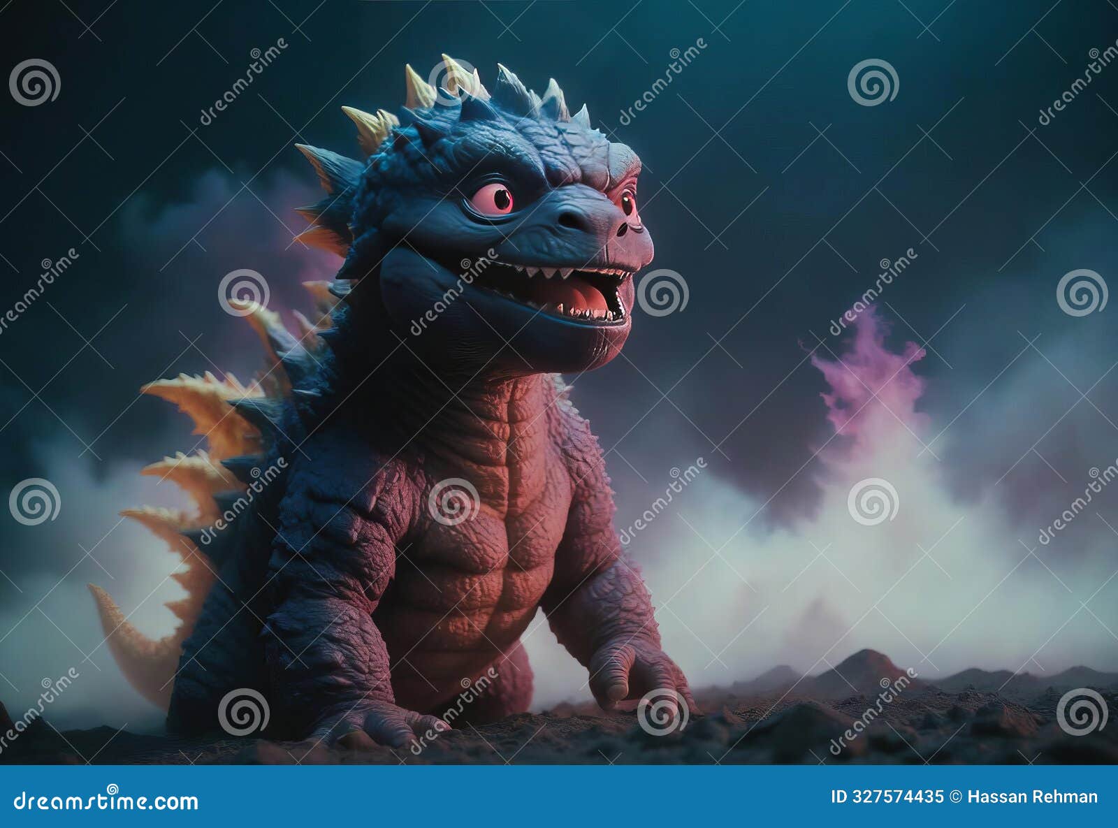 Baby Godzilla with Perfect White Balance Stock Illustration ...