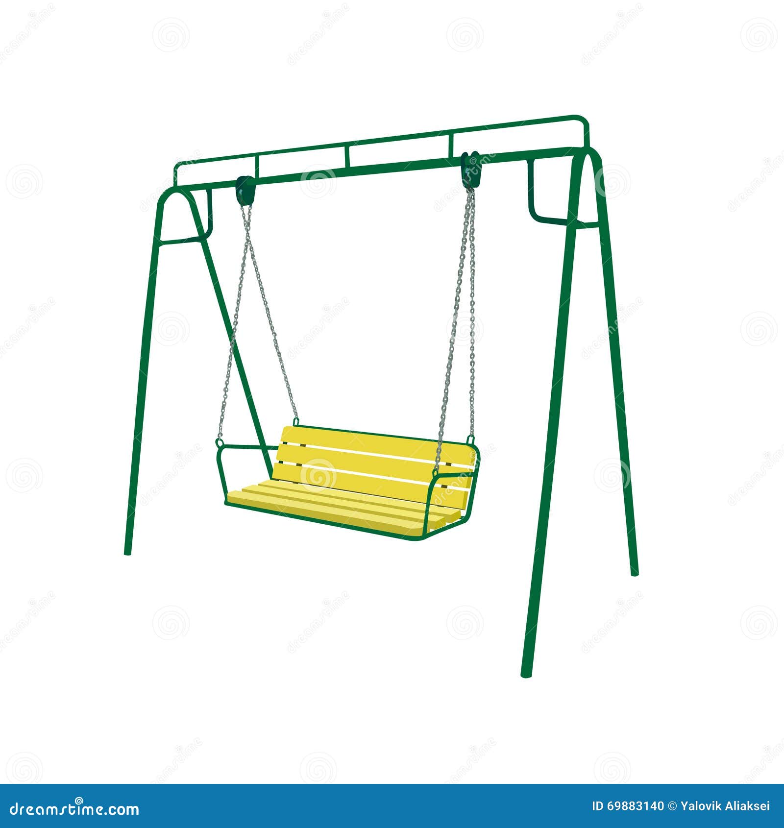 Baby green swing stock vector. Illustration of fast, game - 69883140