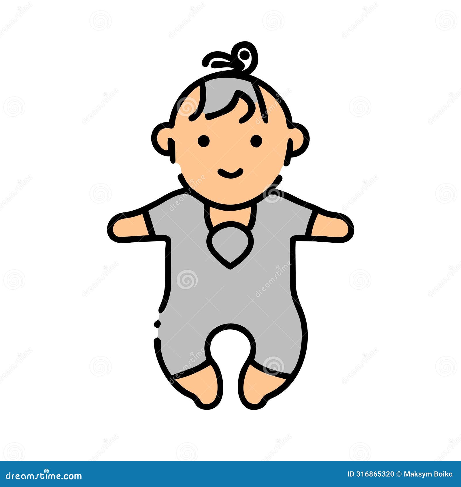 Baby Grey Icon Vector Illustration Stock Vector - Illustration of ...