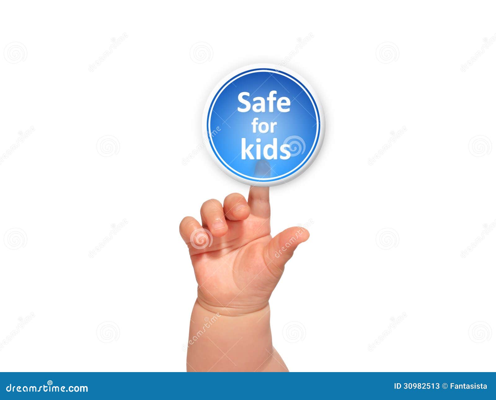 Baby hand pressing button. stock image. Image of safe - 30982513
