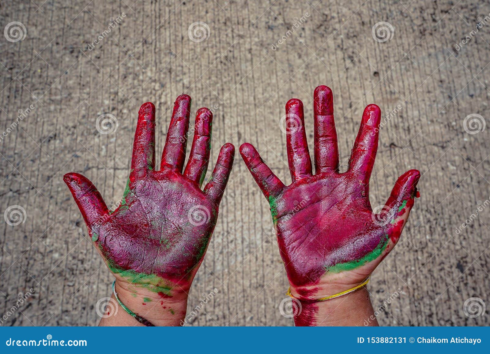 Baby Hands Smeared with Paint Stock Image - Image of children, fashion ...