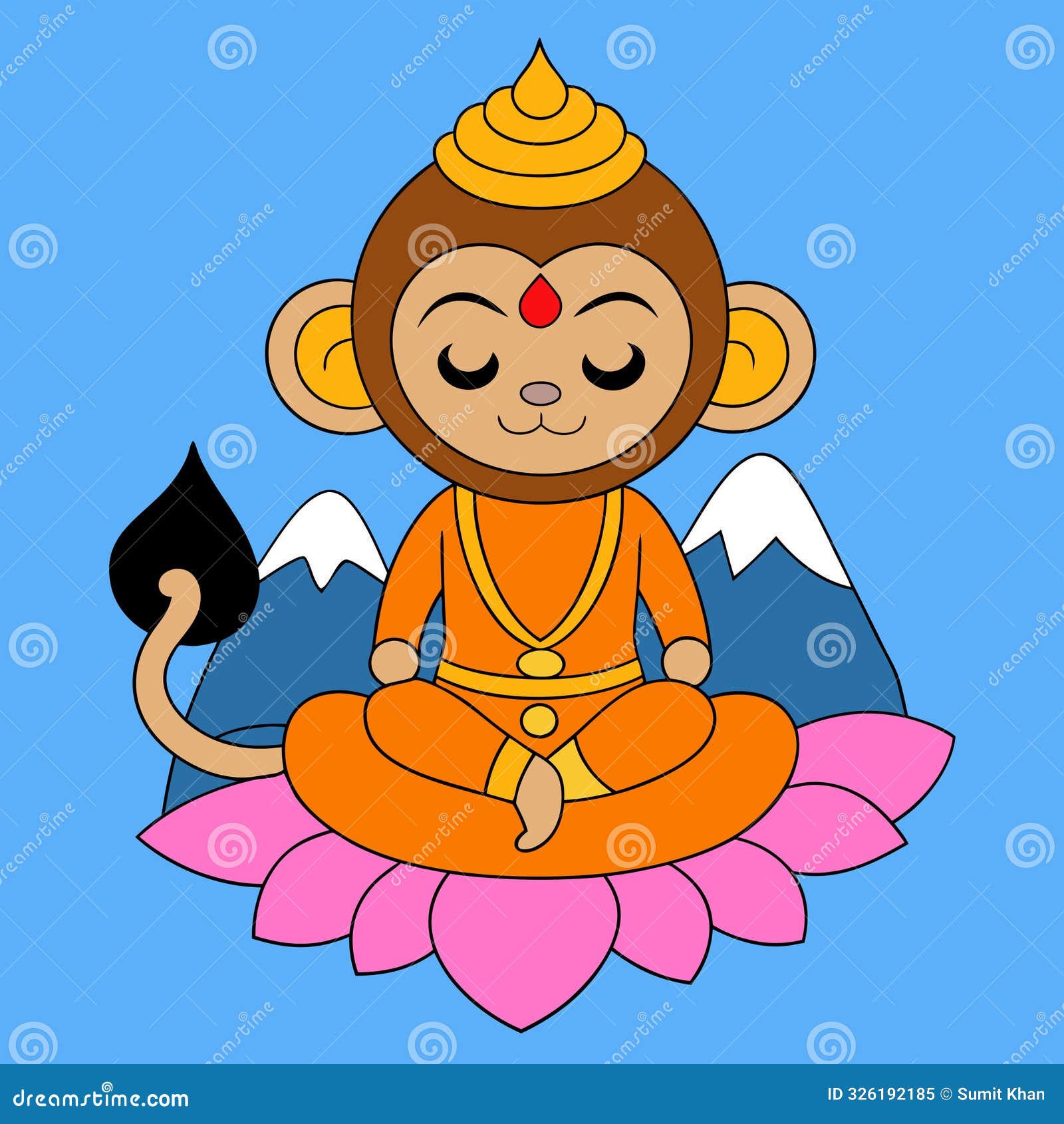 God Hanuman 2D Vector | CartoonDealer.com #253662570