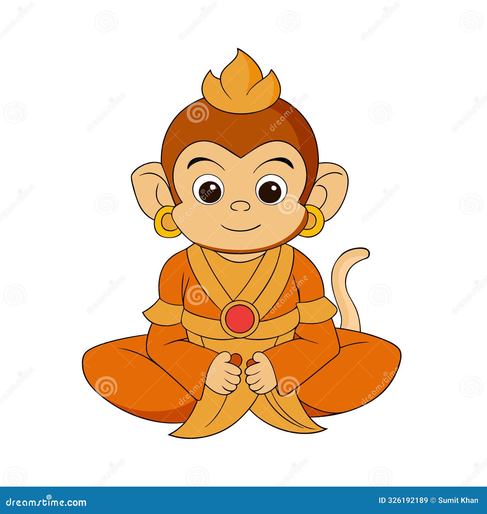 Baby Hanuman Vector Graphic Design Stock Illustration - Illustration of ...