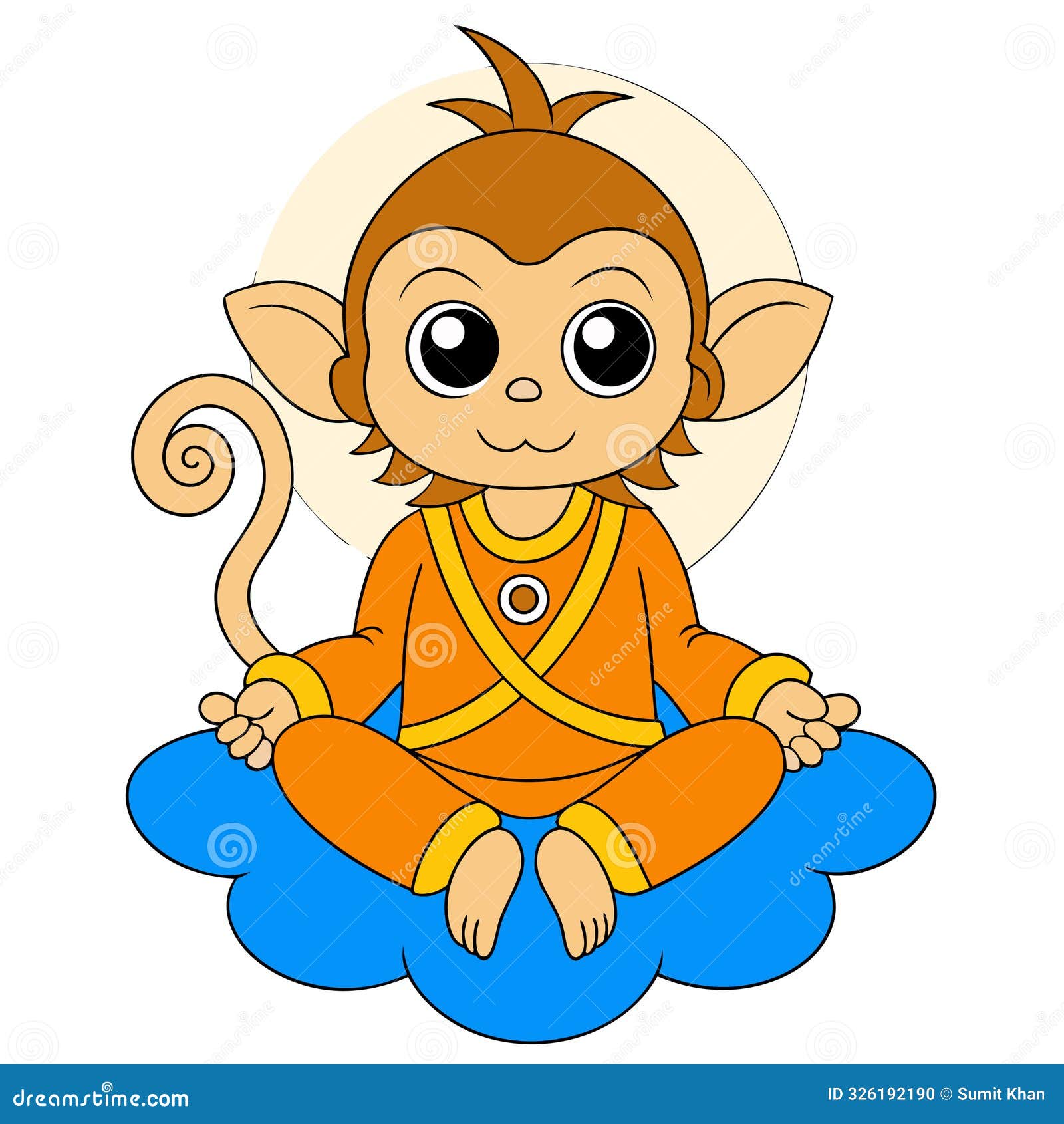 Baby Hanuman Vector Graphic Design Stock Illustration - Illustration of ...