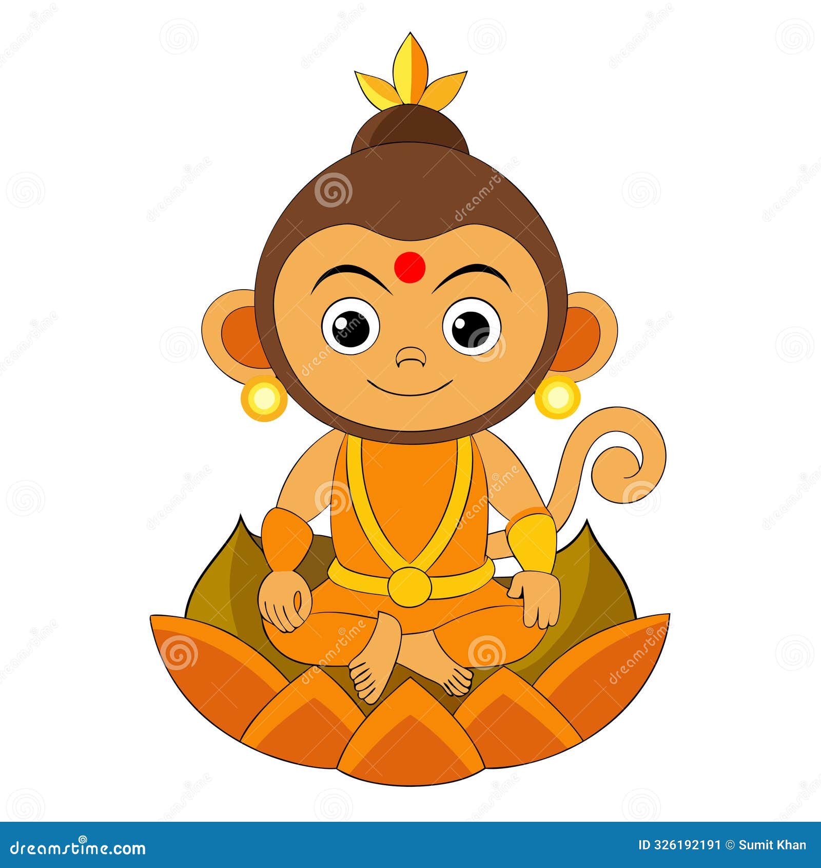Baby Hanuman Vector Graphic Design Stock Illustration - Illustration of ...