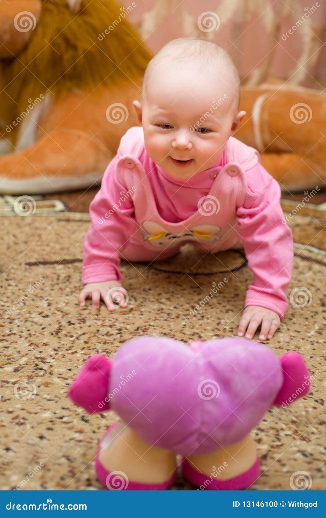 Baby is happy stock photo. Image of creep, caucasian - 13146100
