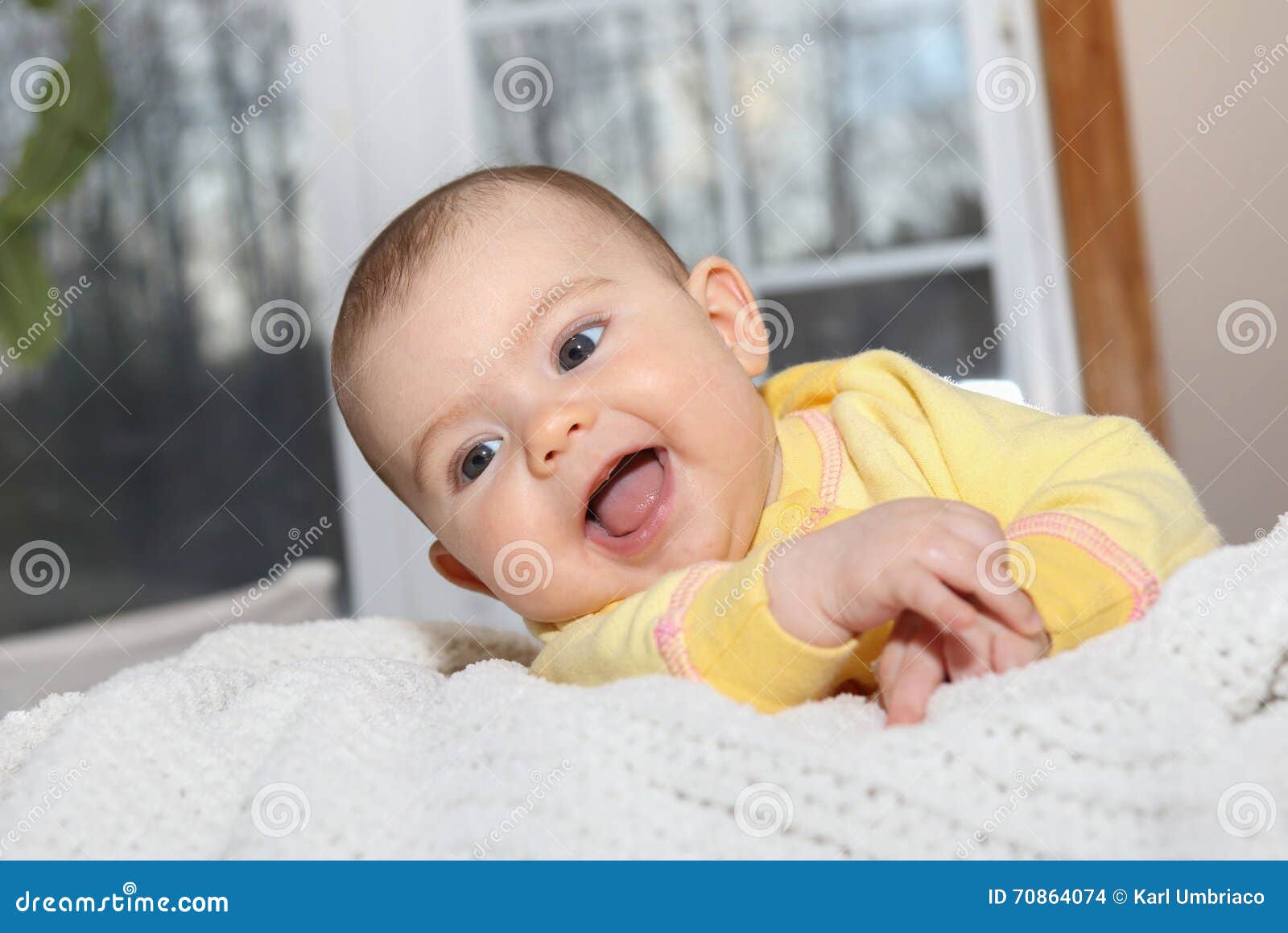 Baby having fun stock photo. Image of smiling, funny - 70864074