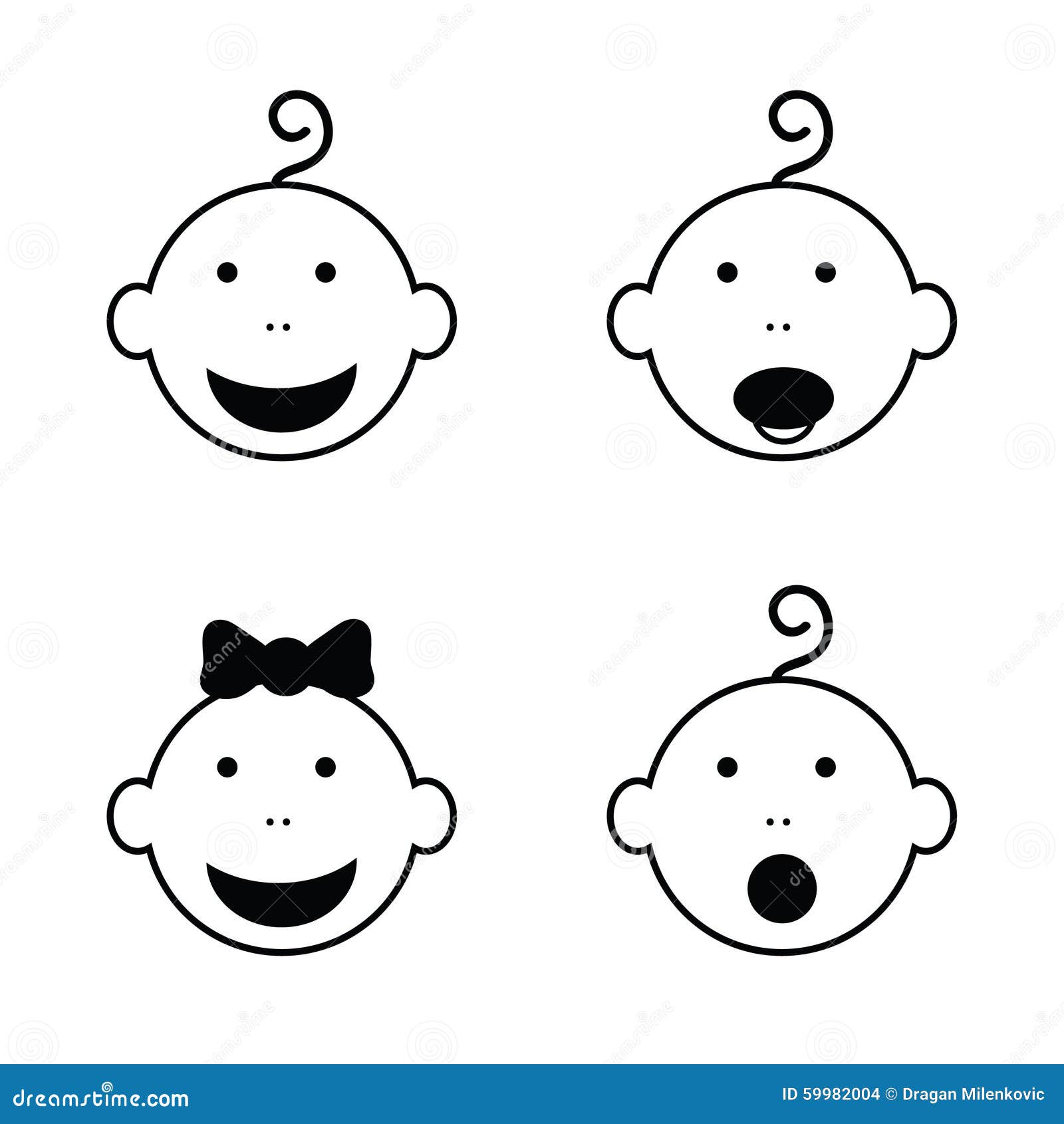 Baby head vector stock vector. Illustration of innocence - 59982004