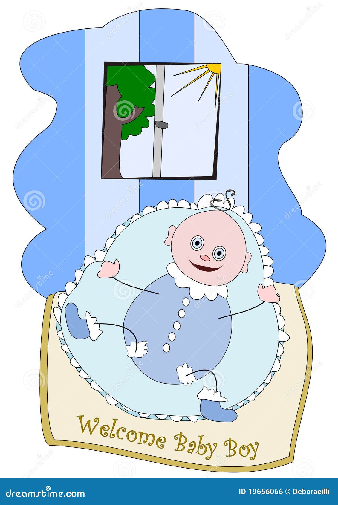 Baby is here - Boy stock vector. Illustration of announcement - 19656066