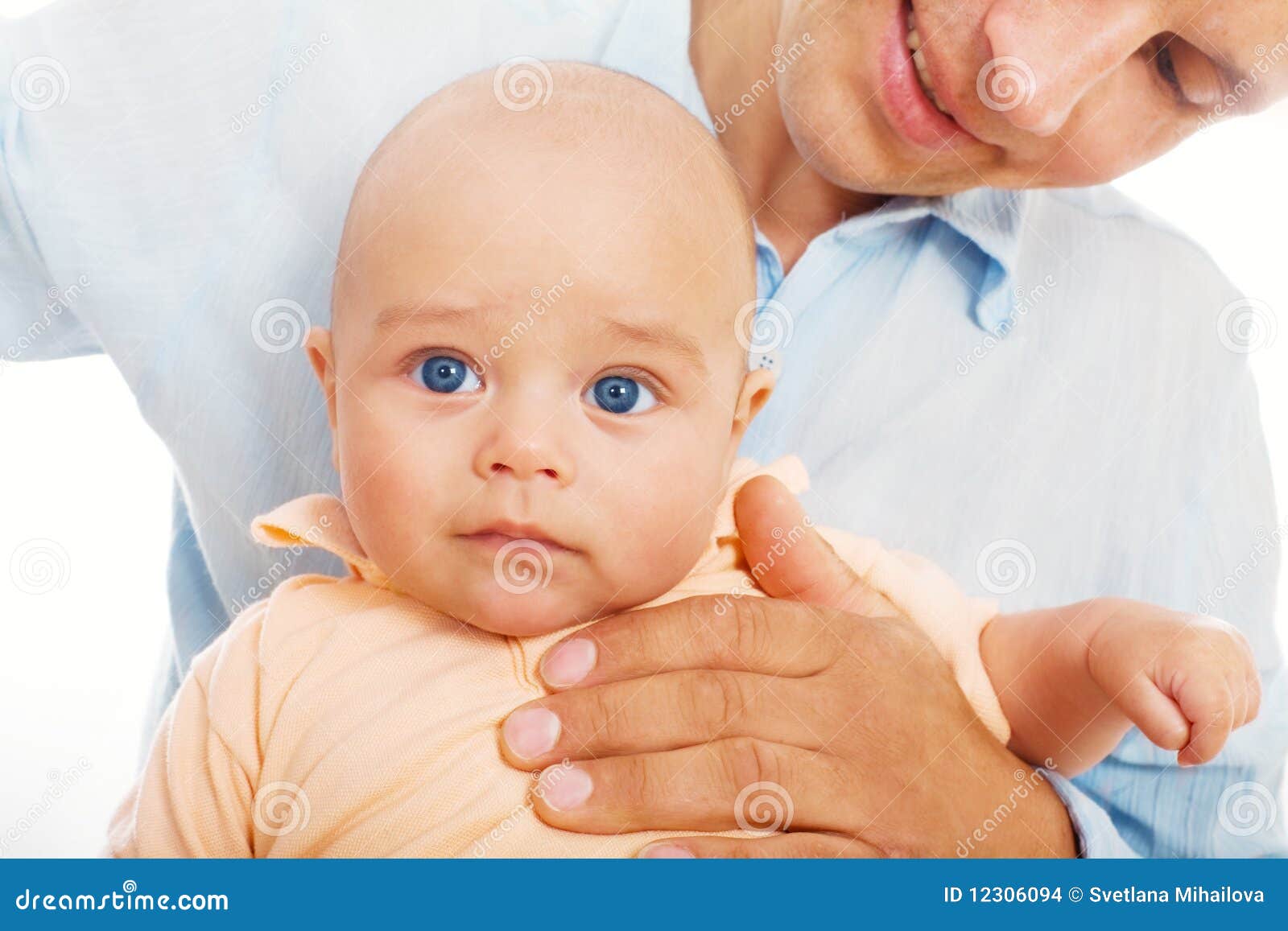 Baby with his daddy stock photo. Image of person, human - 12306094