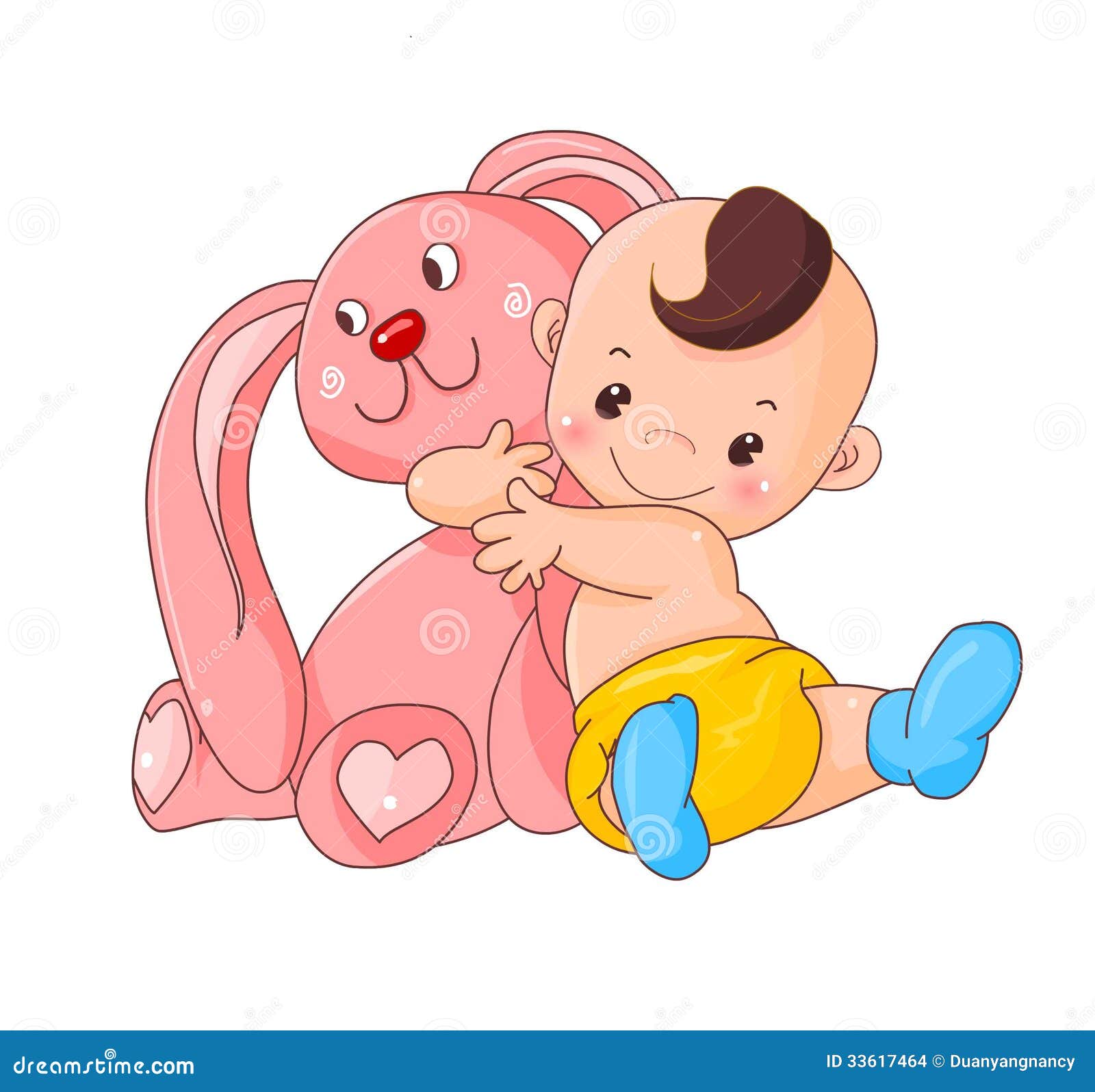 Baby hug rabbit stock illustration. Illustration of cute - 33617464