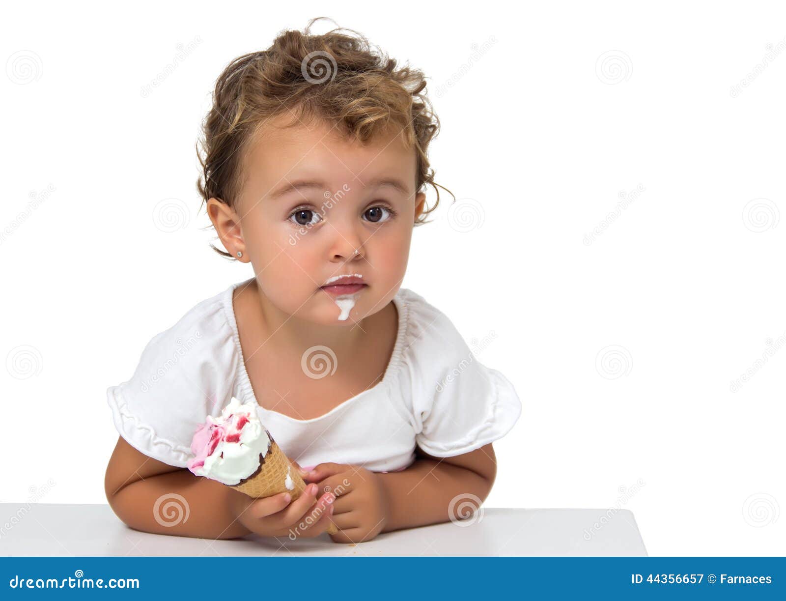 Baby with ice cream stock image. Image of close, cold - 44356657