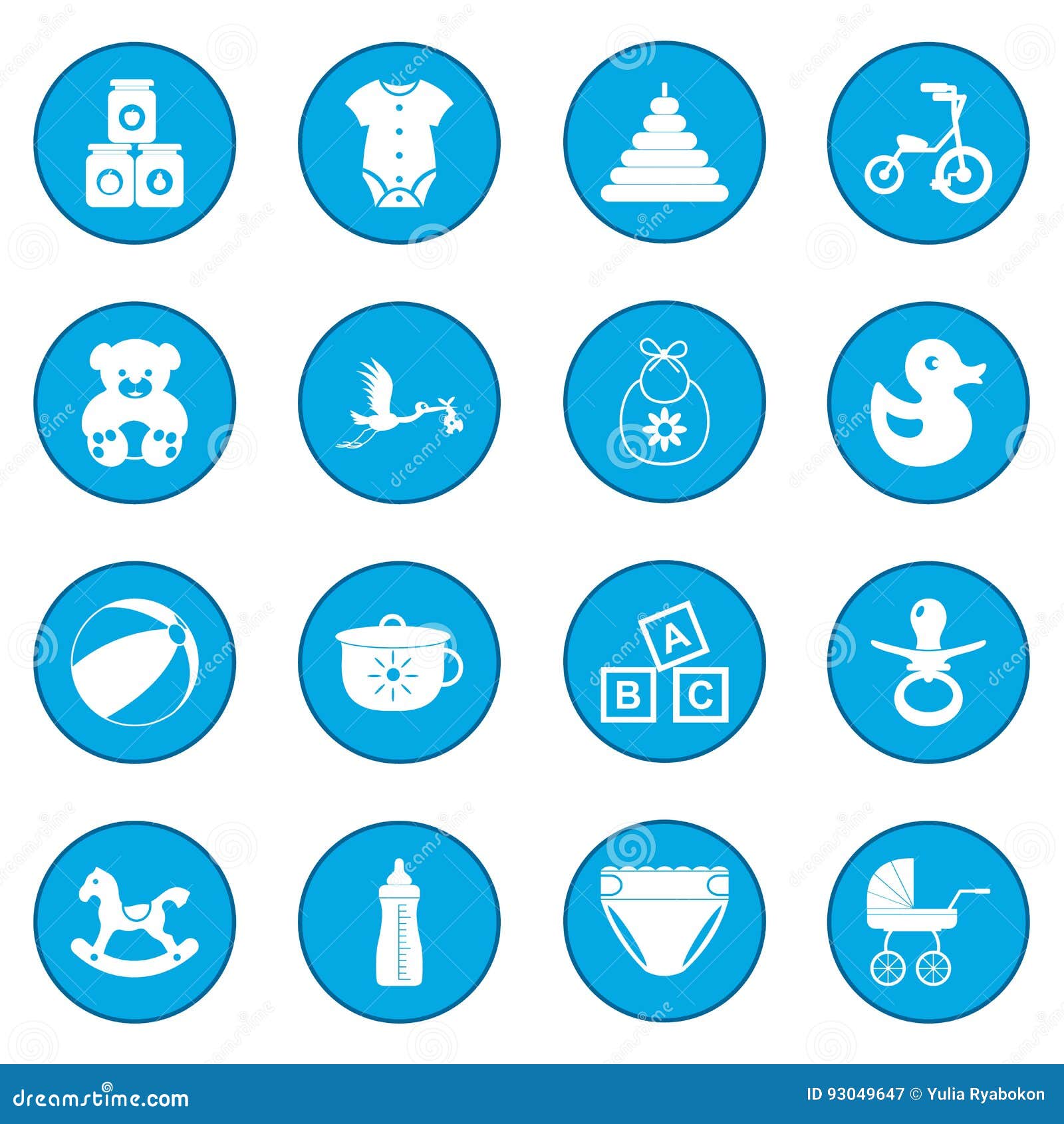 Baby icon blue stock vector. Illustration of clothing - 93049647