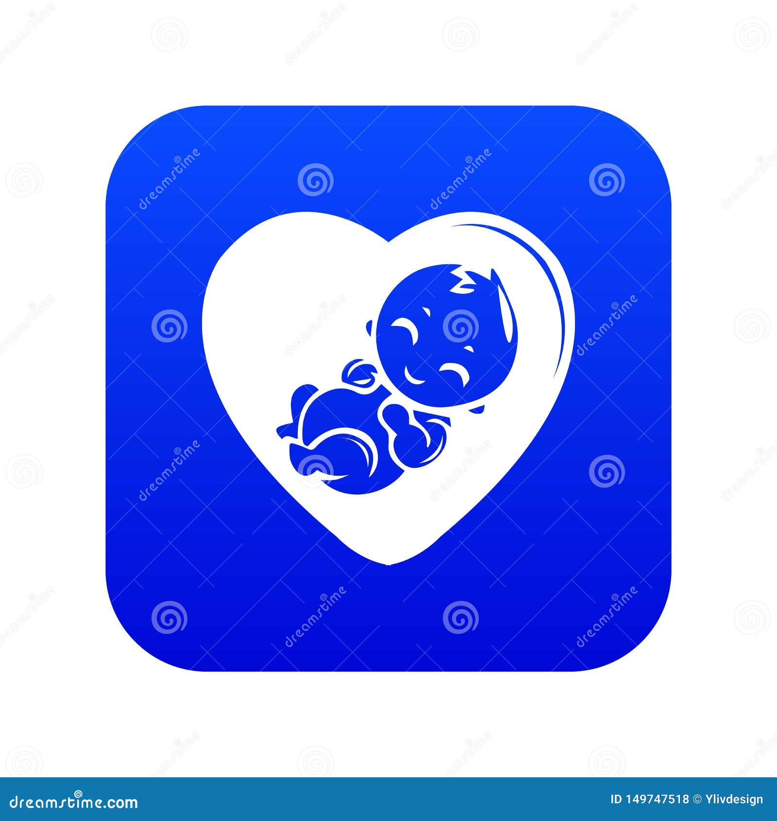 Baby icon blue vector stock vector. Illustration of care - 149747518