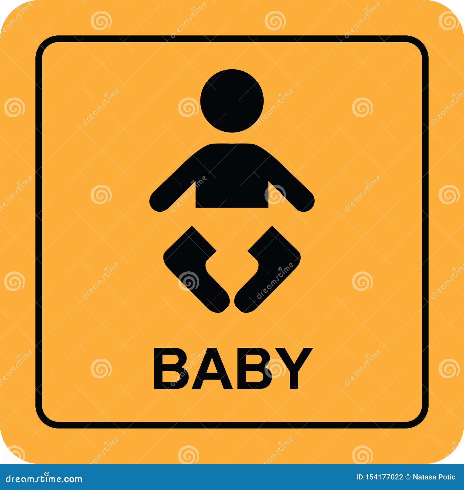 Baby sign icon button stock vector. Illustration of design - 154177022