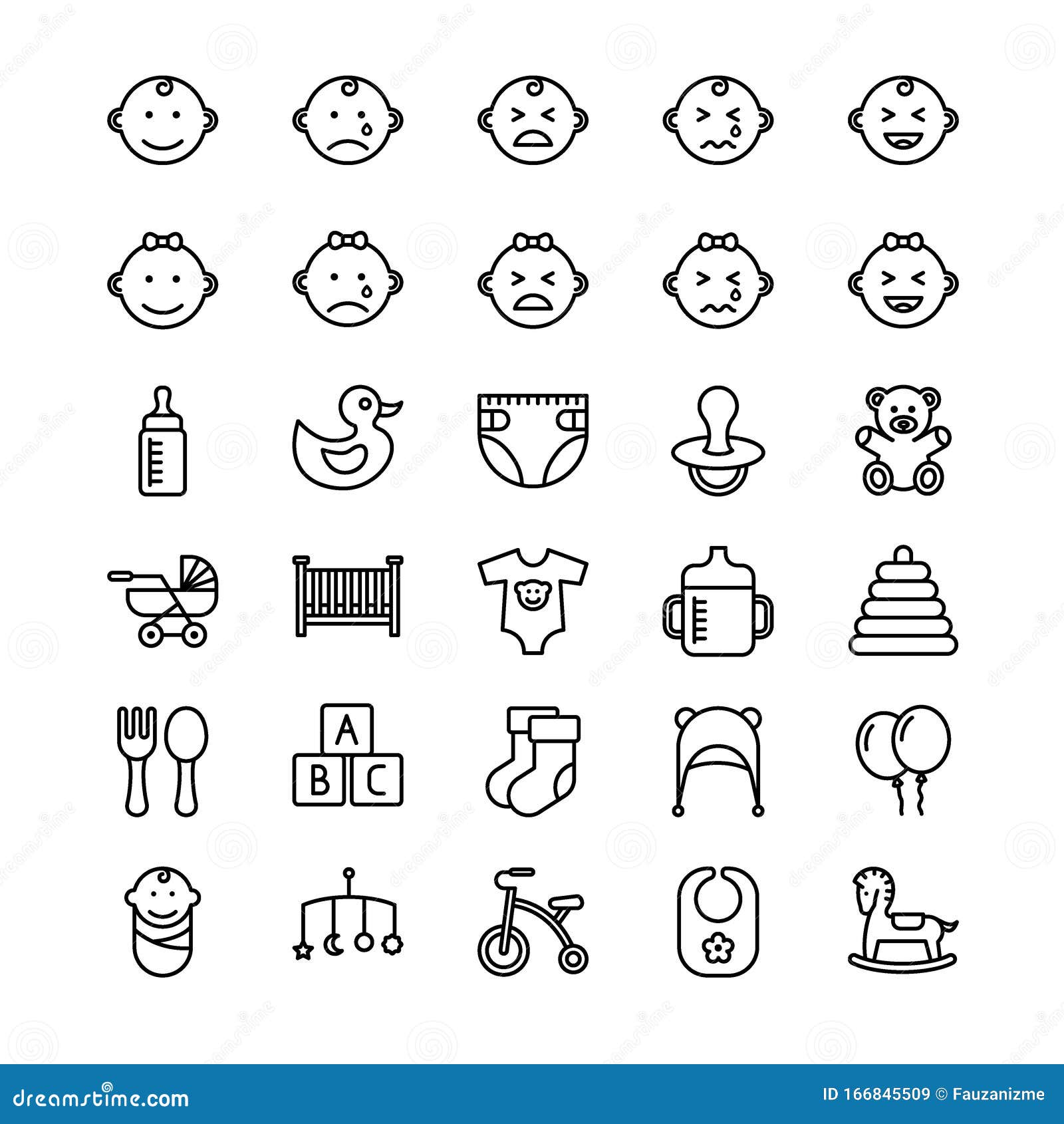 Baby Icon Outline Vector vektor abbildung. Illustration von bär - 166845509
