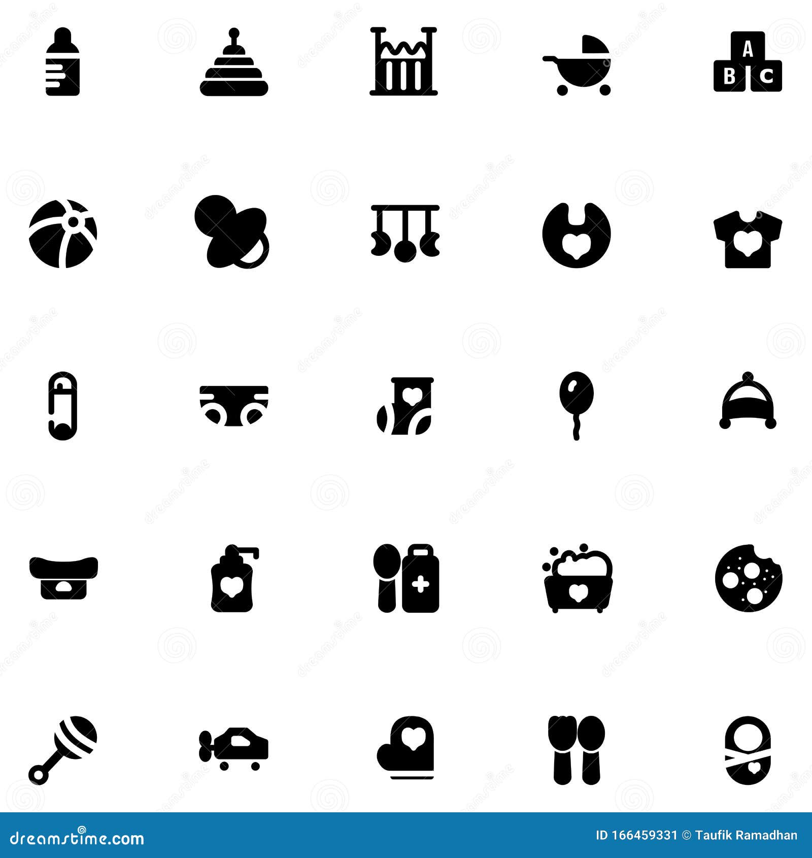 Baby Icon Set Design Solid Style Logo and Presentation Template EPS 10 ...