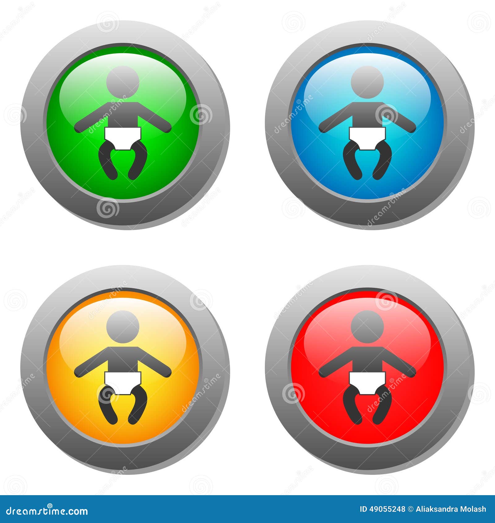 Baby Icon Set on Glass Buttons Stock Vector - Illustration of ...