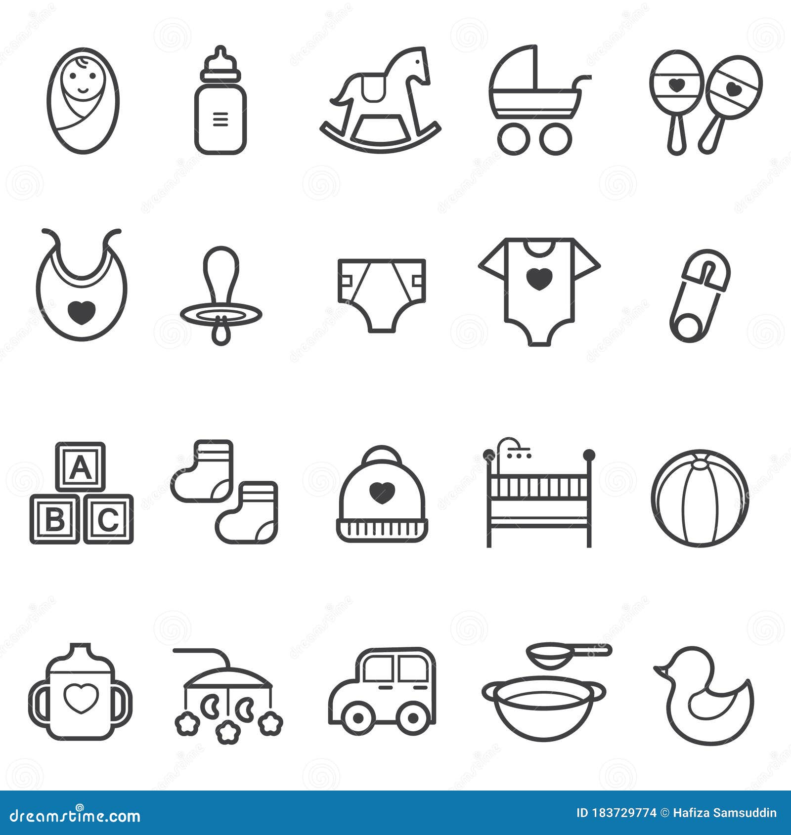 Baby Icon Set. Vector Illustration Decorative Background Design Stock ...