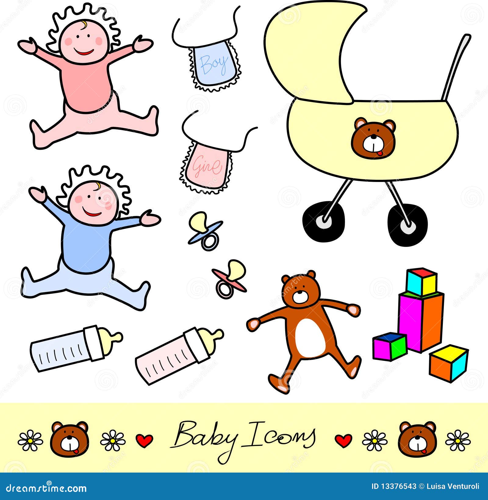 Baby Icons stock vector. Illustration of birth, collection - 13376543