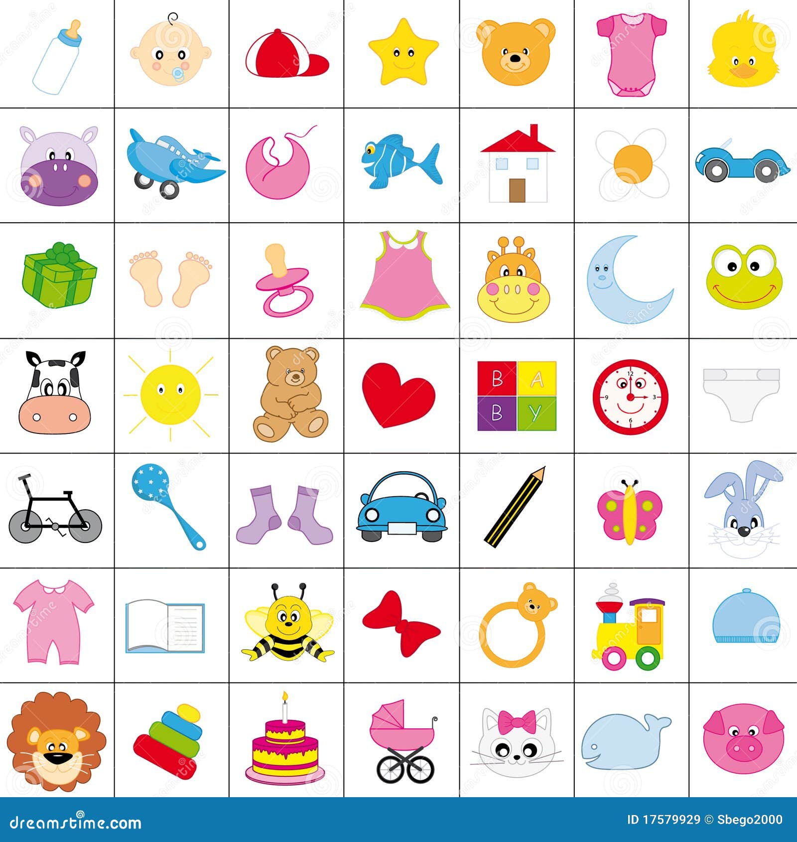 Baby icons stock vector. Illustration of cake, heart - 17579929