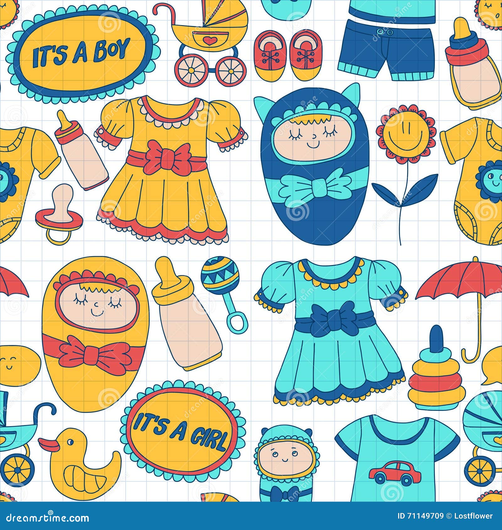 Baby Icons Hand Drawn Doodle Vector Set Stock Vector - Illustration of ...