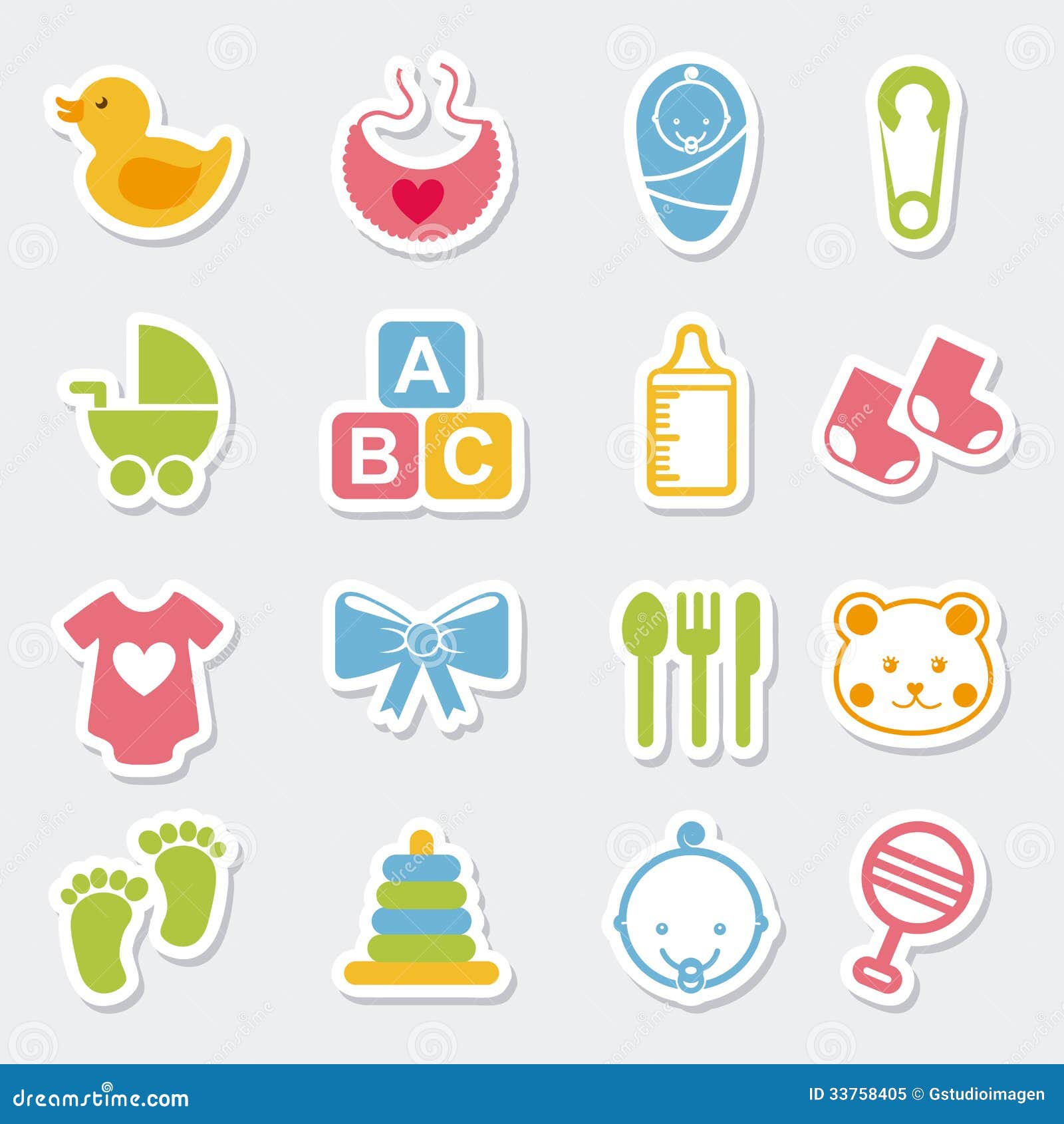 Baby icons stock vector. Illustration of face, foot, congratulate ...