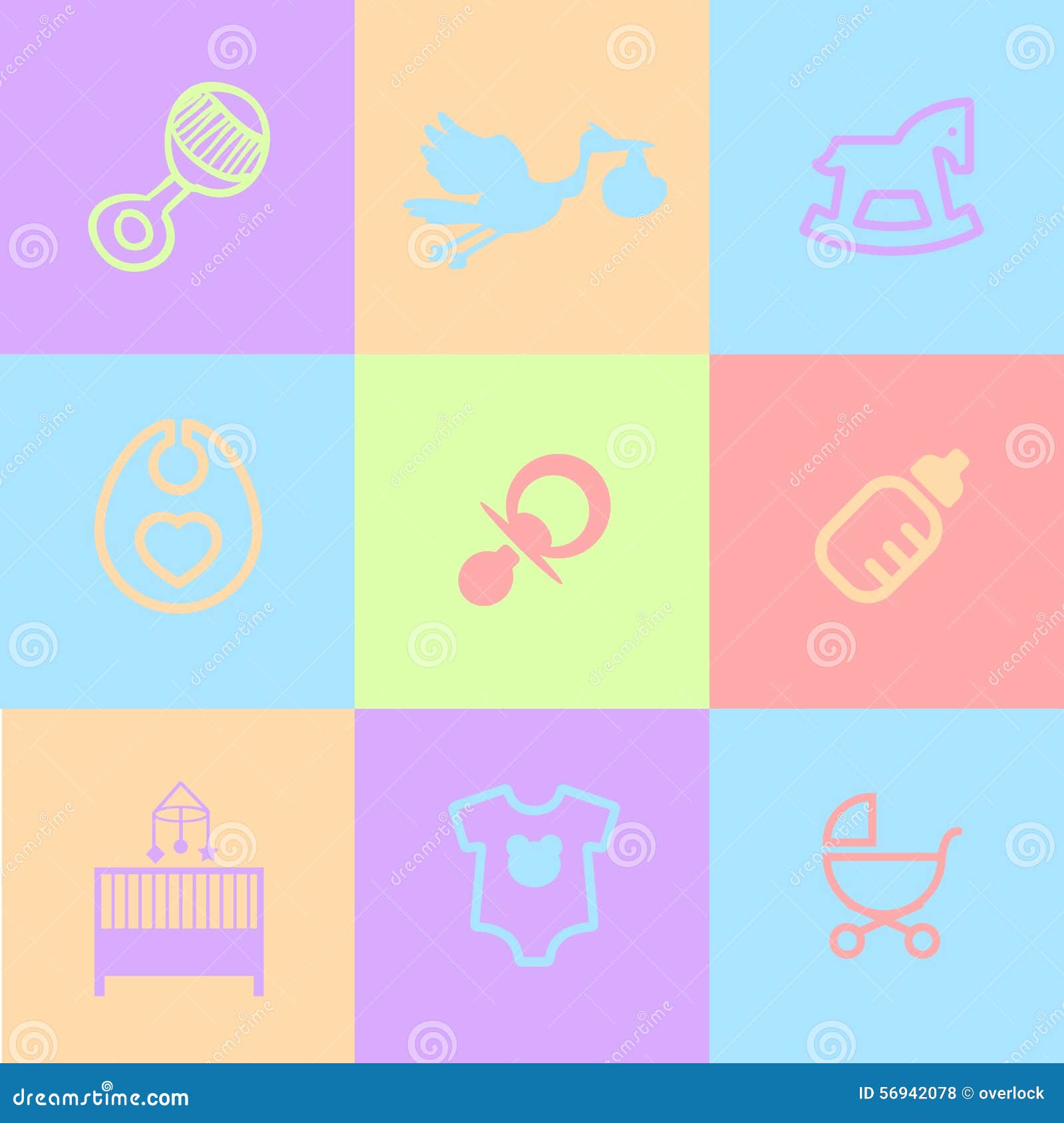 Baby Icons Pack stock vector. Illustration of icon, vector - 56942078