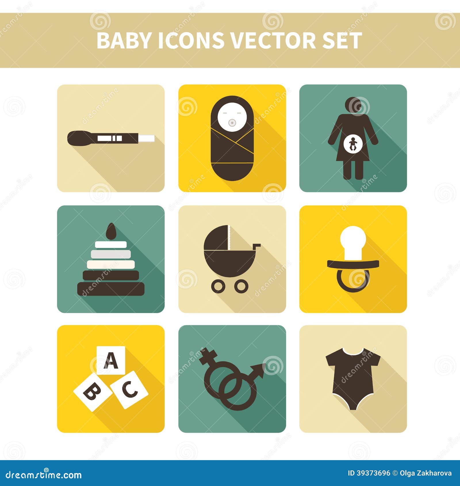Baby icons stock vector. Illustration of pacifier, newborn - 39373696