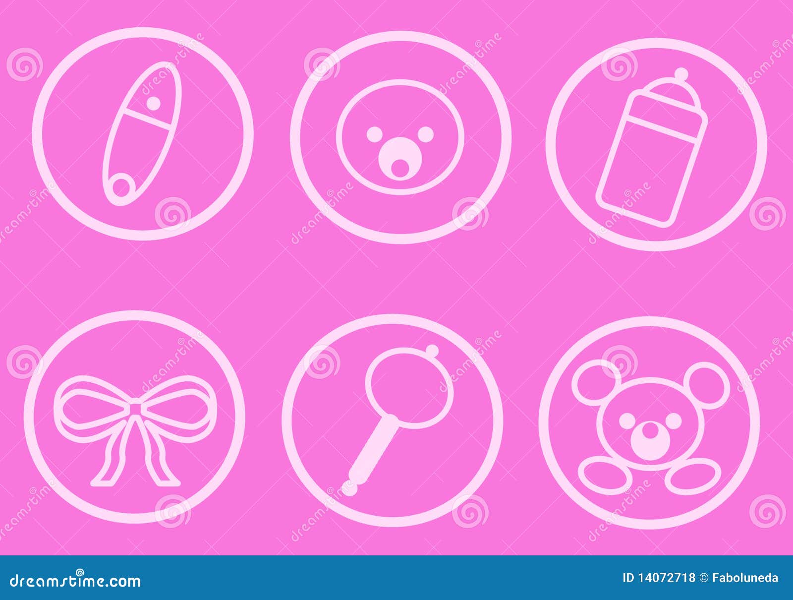 Baby Icons_Pink stock illustratie. Illustration of zoet - 14072718