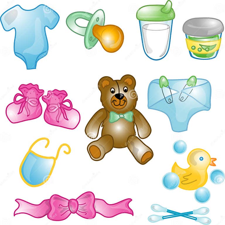 Baby icons set stock vector. Illustration of symbol, bubble - 4175093