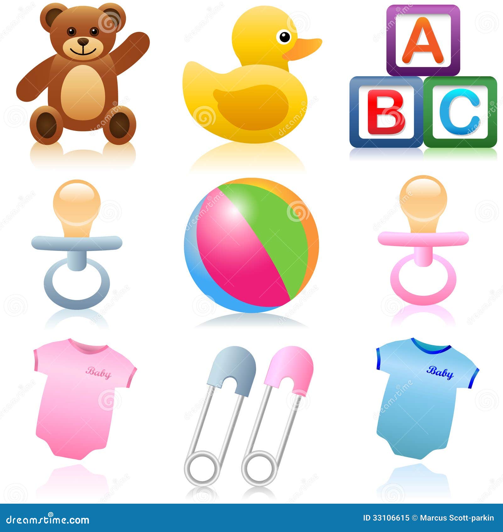 Baby Icons stock vector. Illustration of colorful, dummy - 33106615