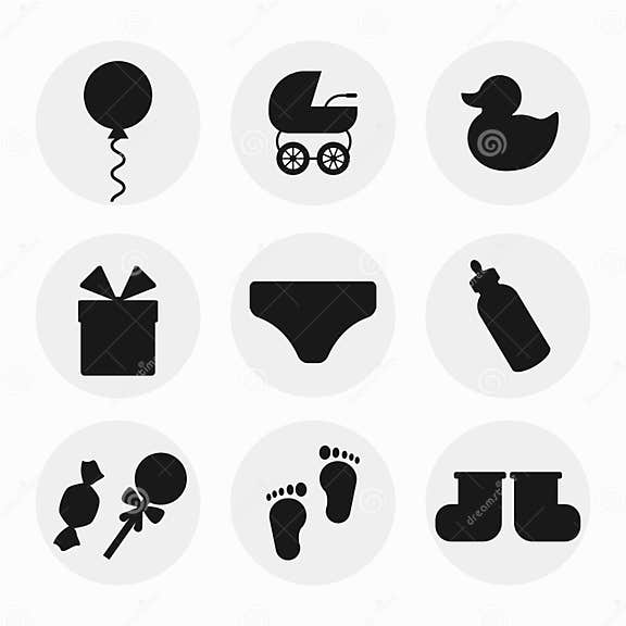 Baby icons set vector stock vector. Illustration of pictogram - 302218576