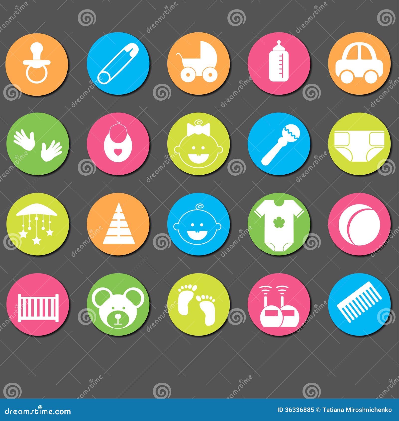 Baby Icons Set.Vector Illustration Stock Vector - Illustration of hand ...