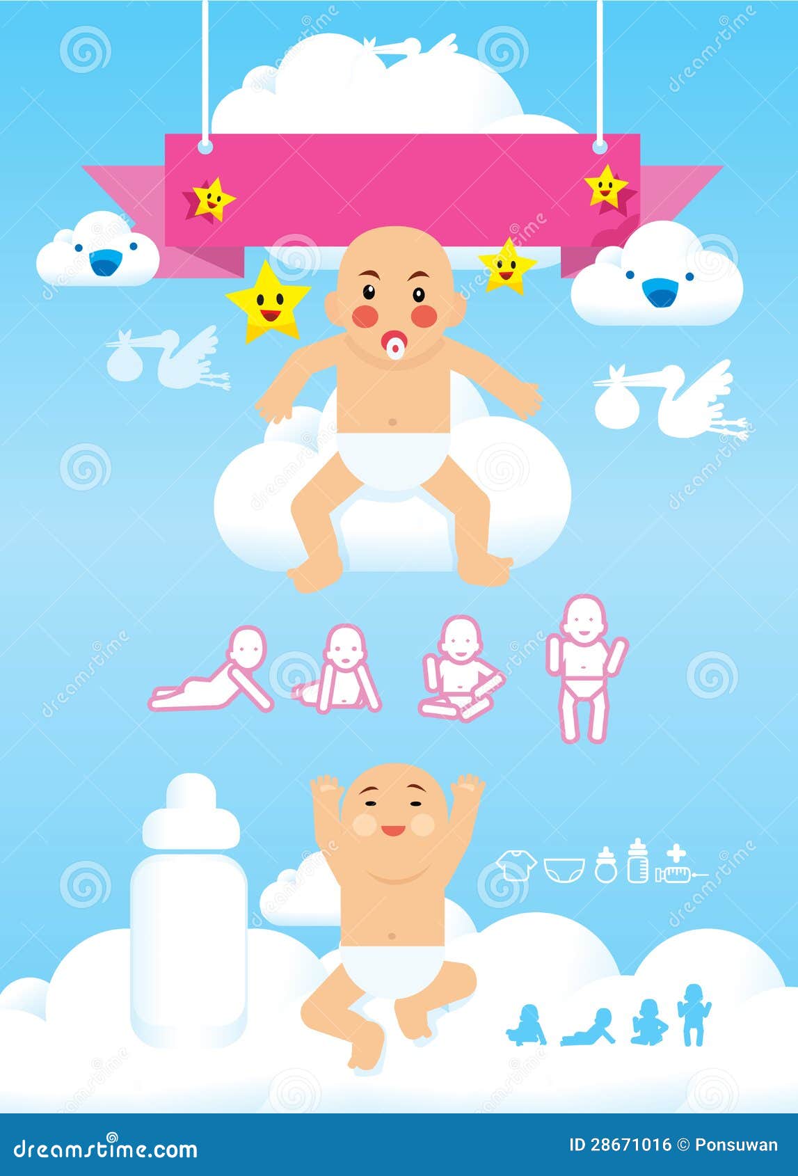 Baby infographic stock vector. Illustration of fingers - 28671016