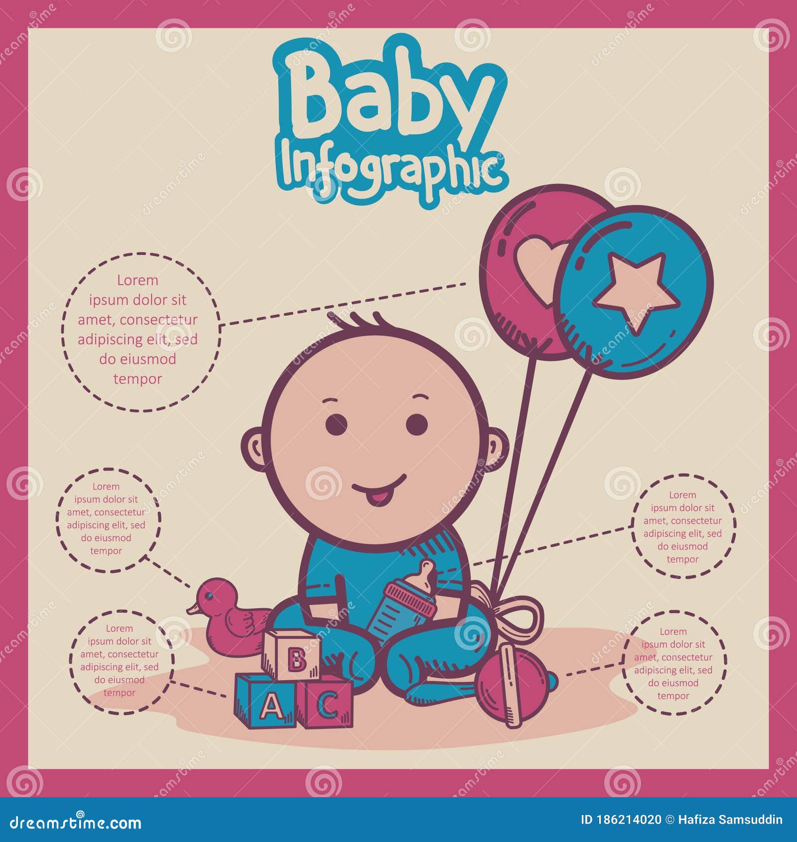 Baby Infographic. Vector Illustration Decorative Design Stock Vector ...