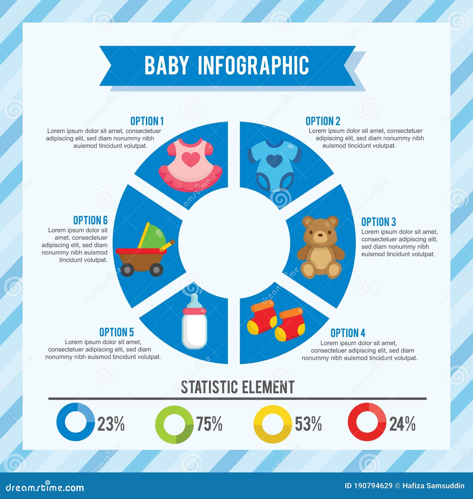 Baby Infographic. Vector Illustration Decorative Design Stock Vector ...
