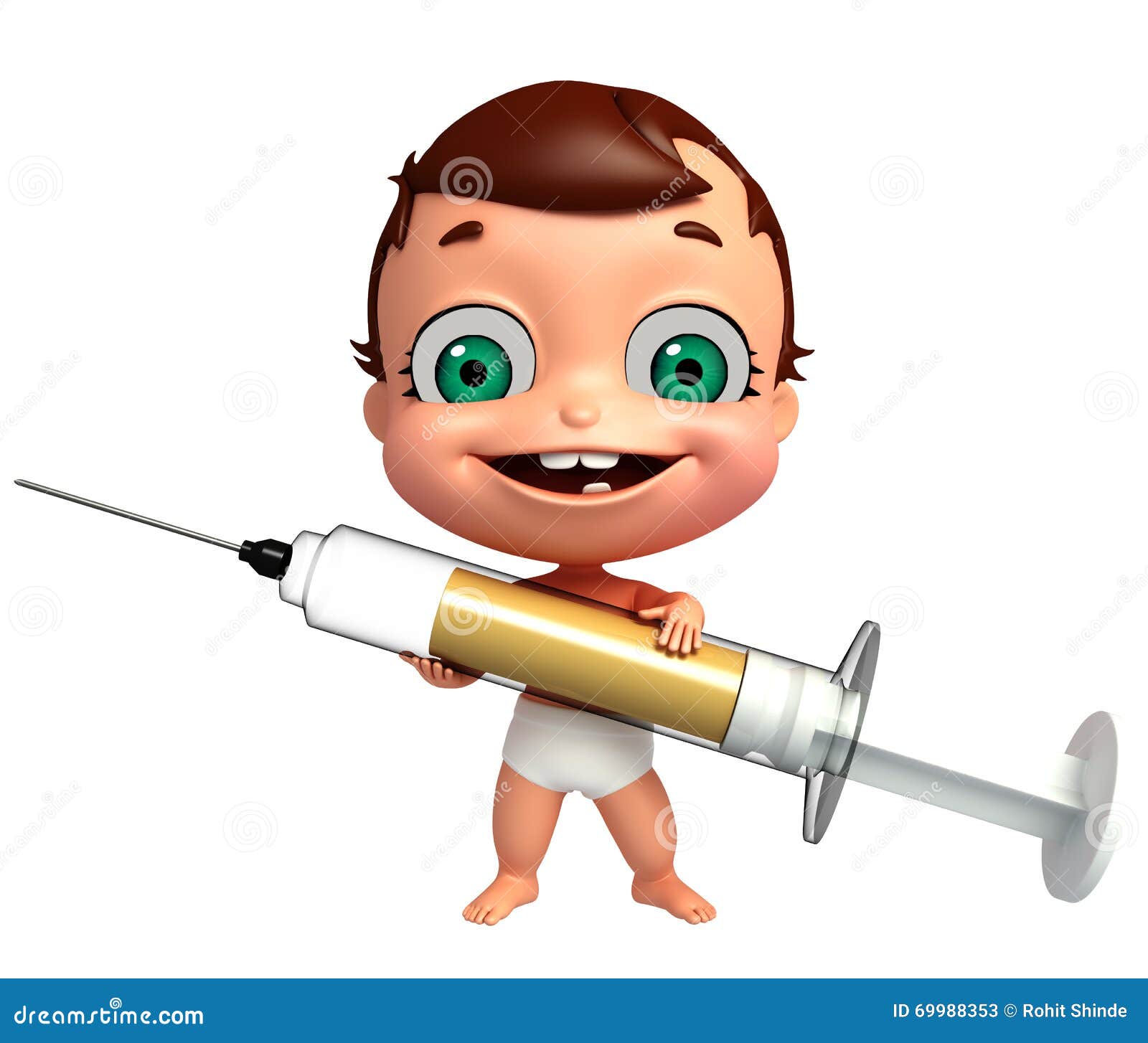 Baby with injection stock illustration. Illustration of brown - 69988353