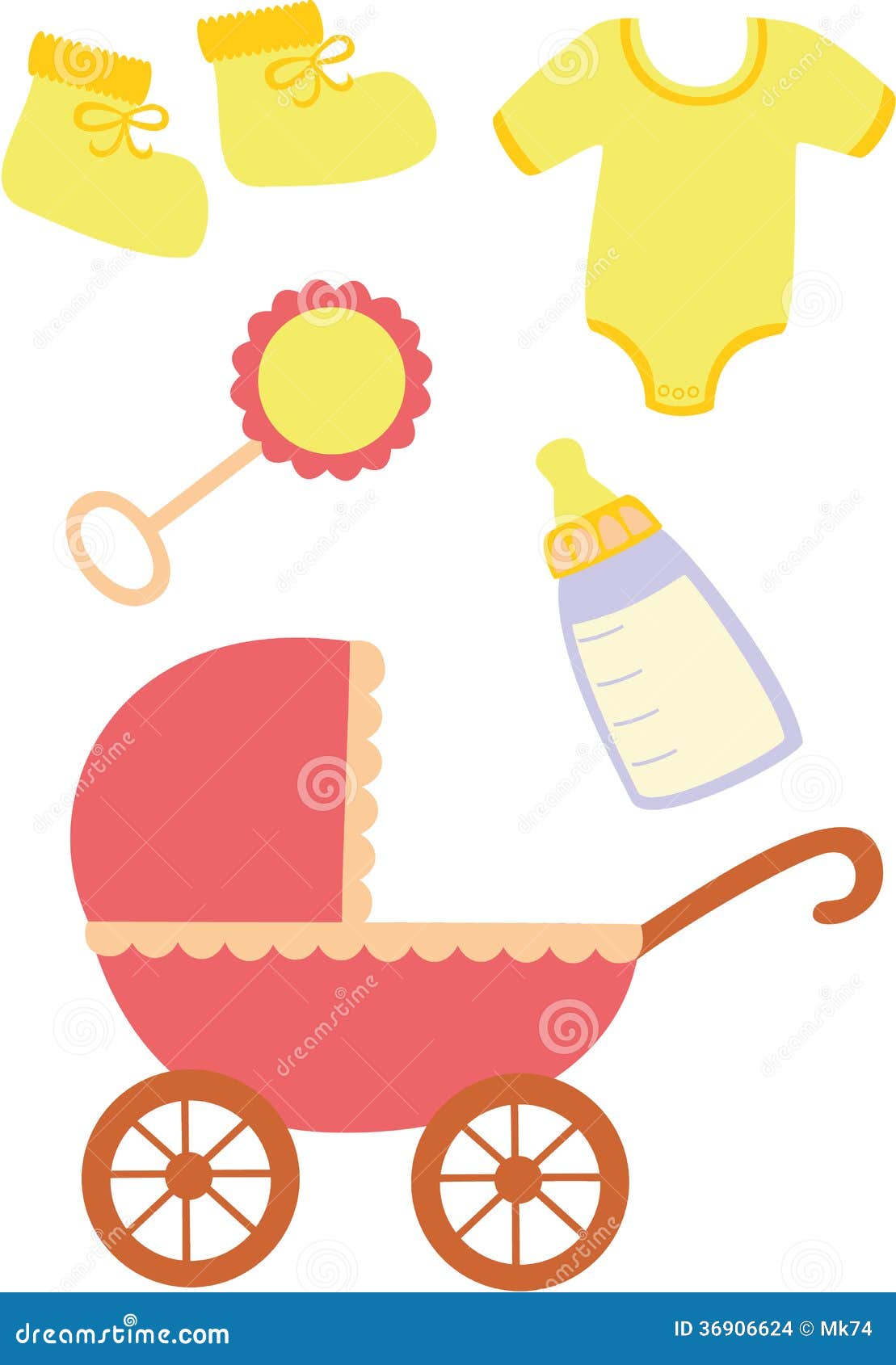Baby items stock vector. Illustration of cartoon, booties - 36906624