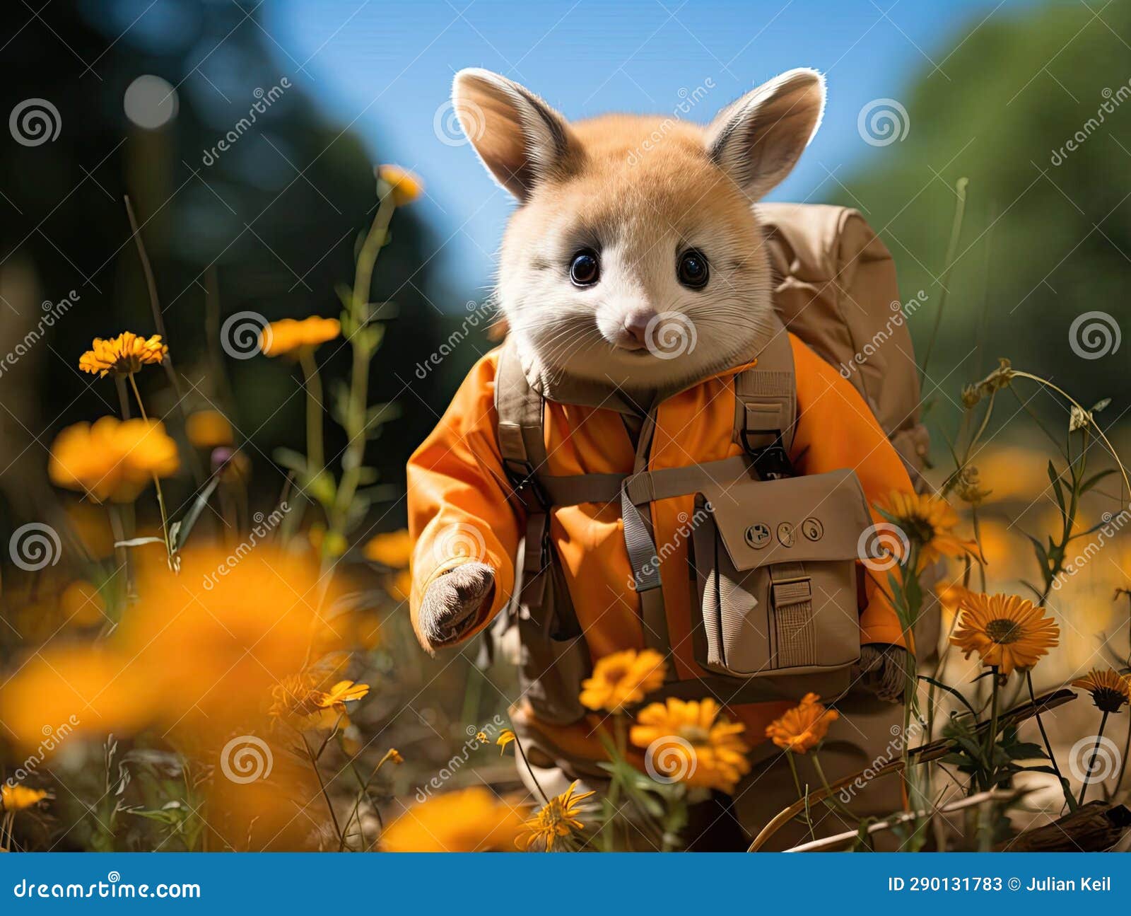 Baby Kangaroo Postman with Mini Packages Stock Illustration ...