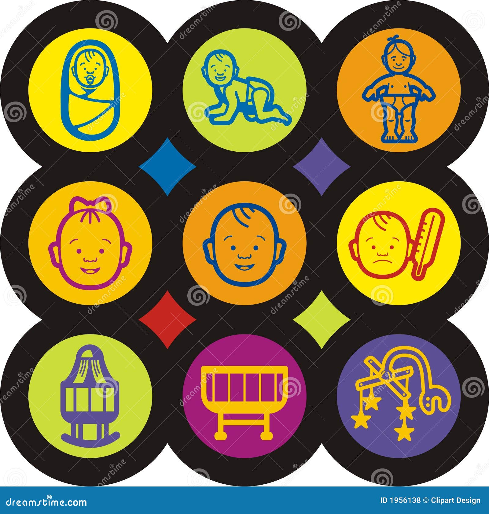 Baby and Kids Icon Series stock vector. Illustration of design - 1956138