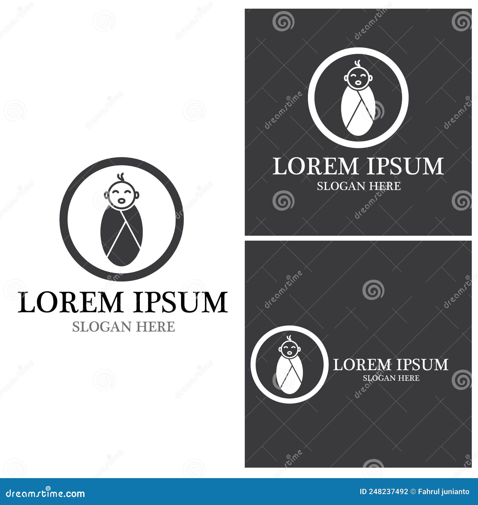 Baby Kids Logo Vector Template Stock Illustration - Illustration of ...