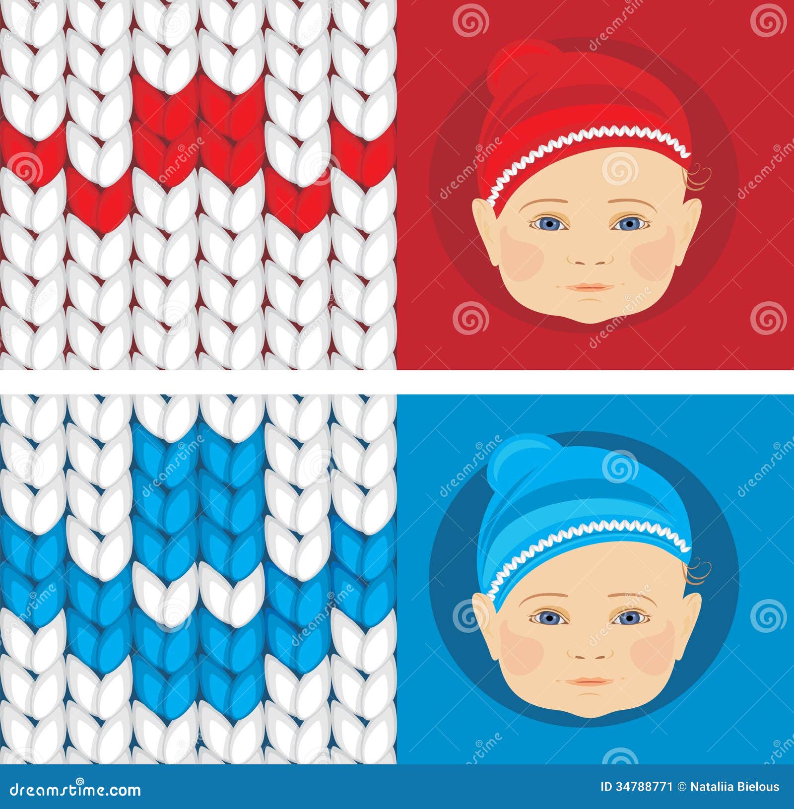 Baby Knitted Caps. Banner for Design Stock Vector - Illustration of ...