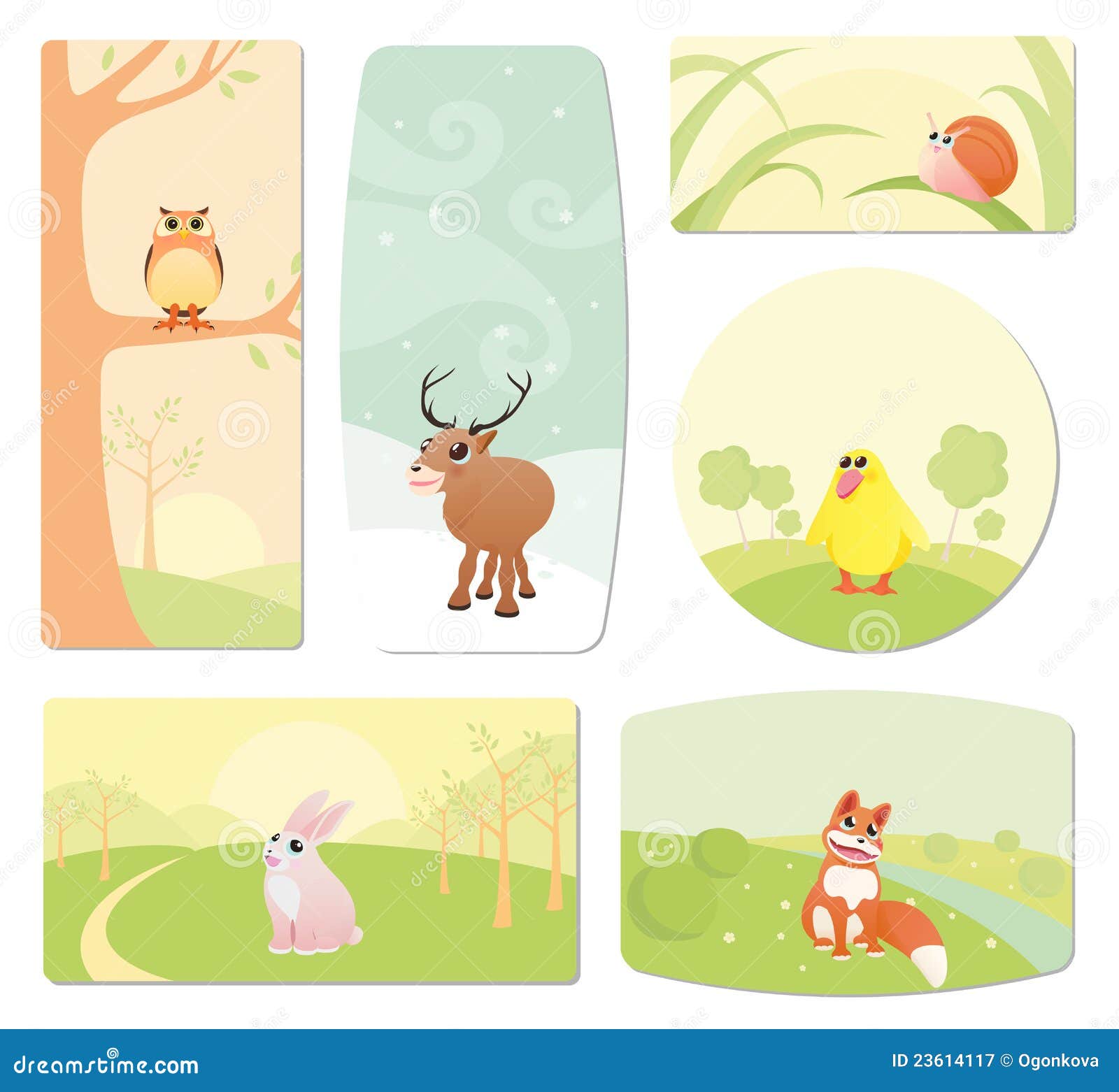 Baby Labels with Cartoon Animals Stock Vector - Illustration of funny ...