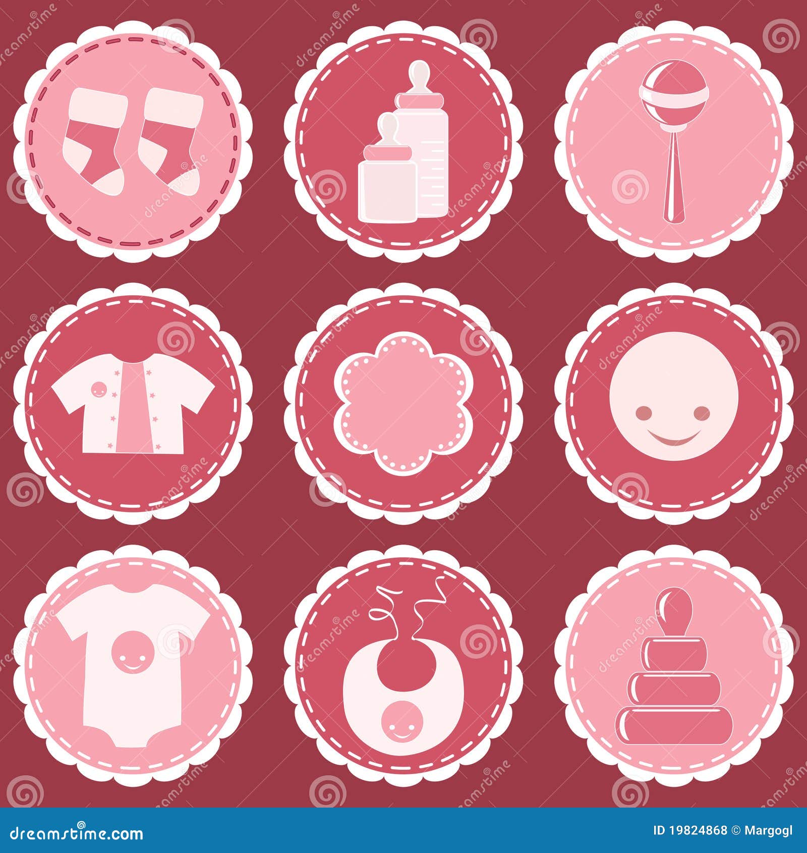 Baby Labels. Design Element Stock Vector - Illustration of girl ...