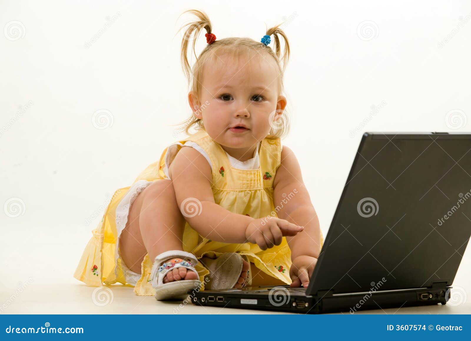 Baby with laptop stock photo. Image of baby, girl, technology - 3607574