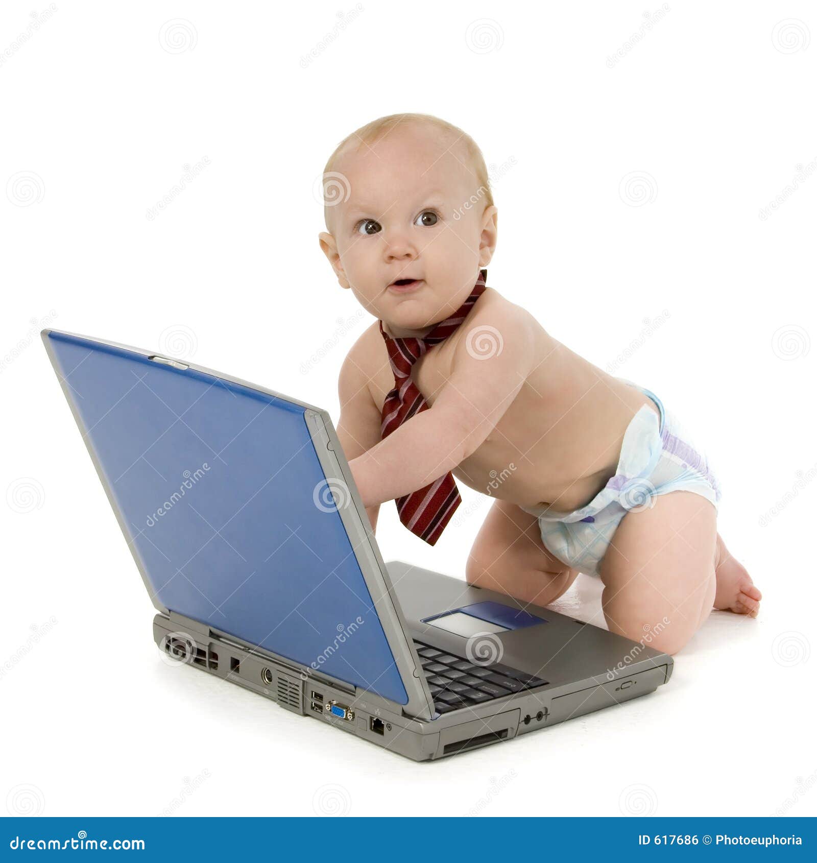 Baby and Laptop stock photo. Image of background, connect - 617686