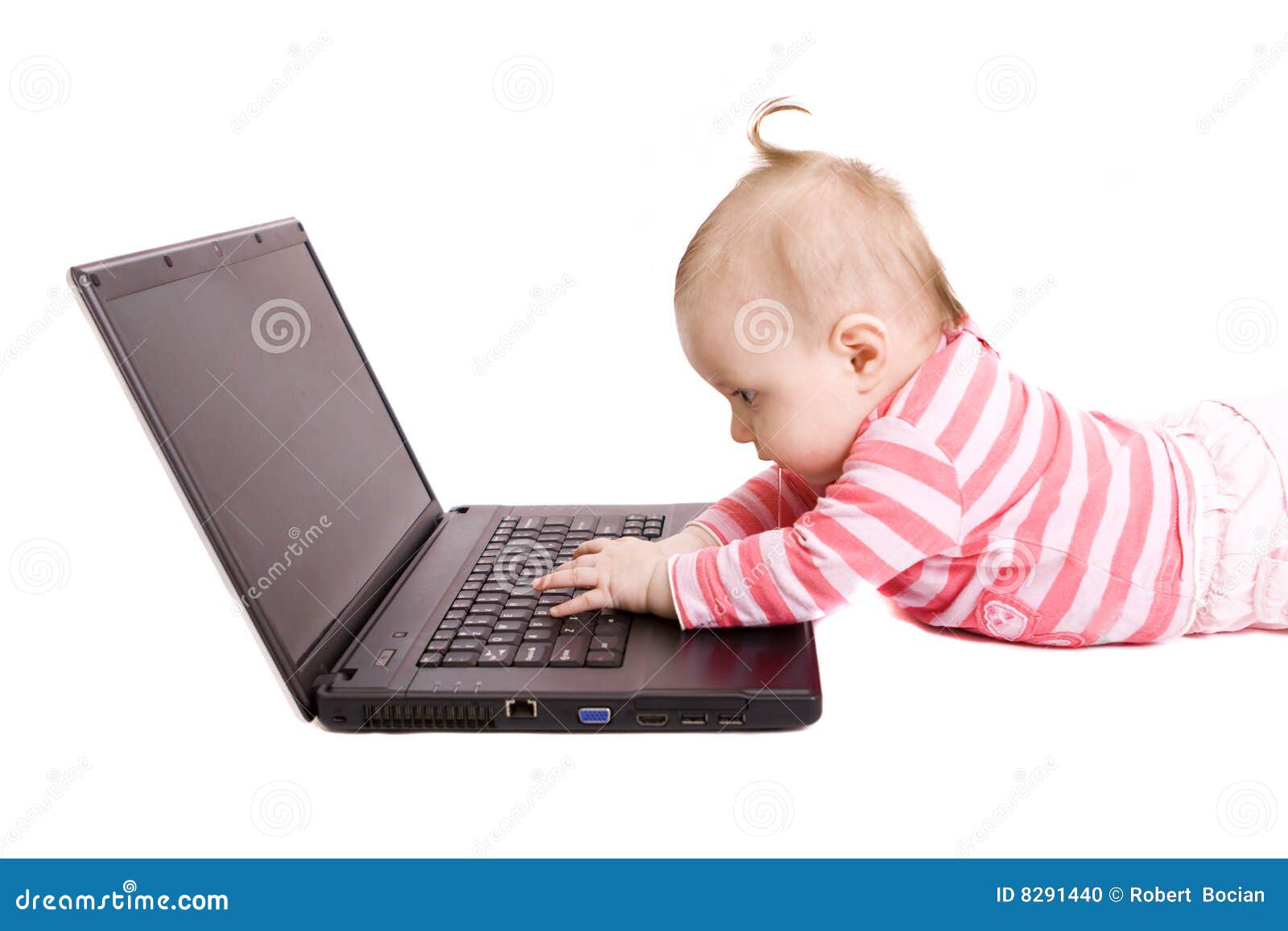 Baby with laptop stock photo. Image of lifestyle, keyboard - 8291440
