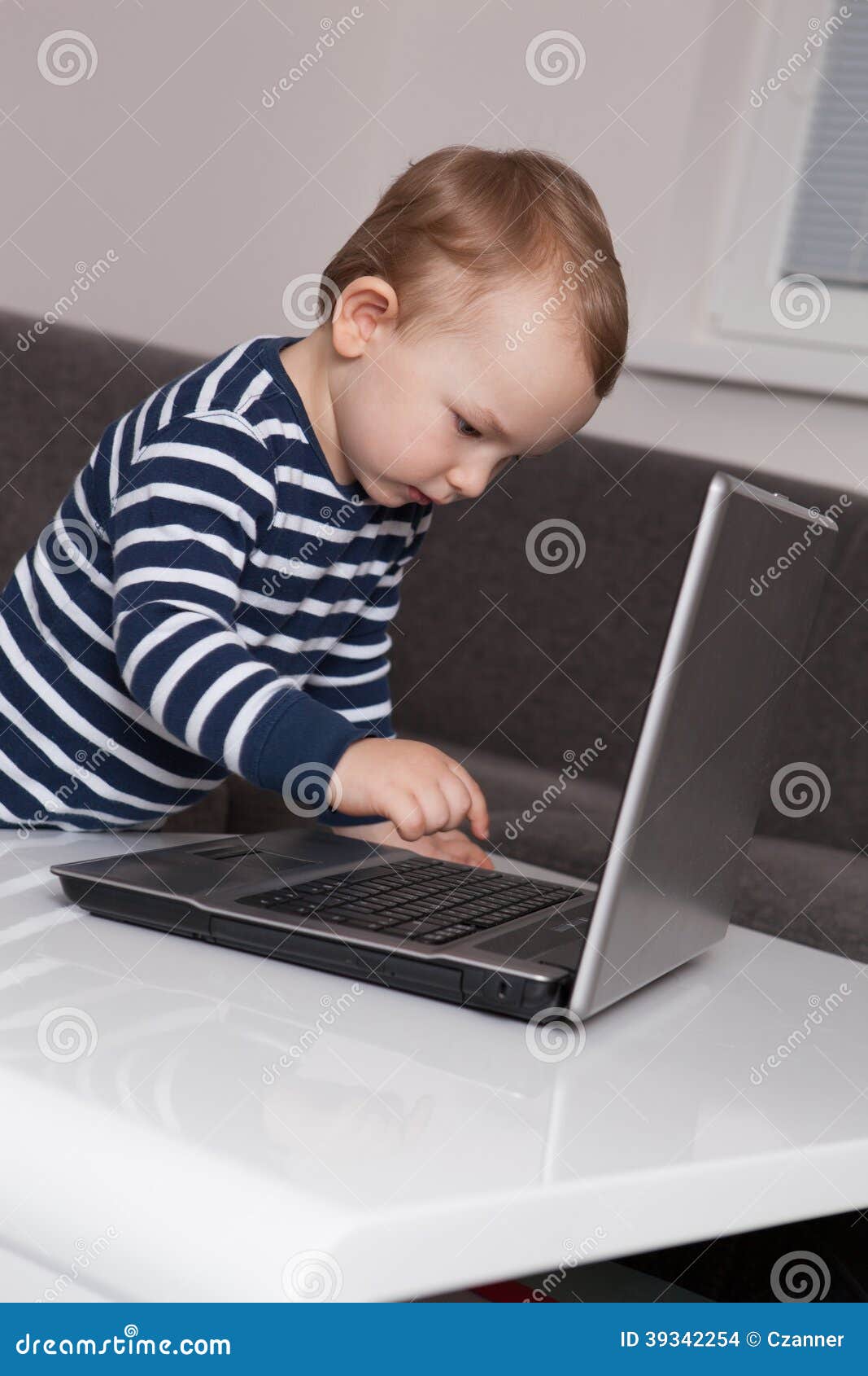 Baby with laptop stock photo. Image of baby, child, laptop - 39342254
